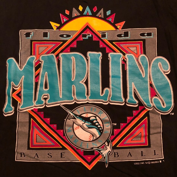 MLB | Shirts | Vintage Baseball 93 Florida Marlins Tshirt Logo 7 | Poshmark